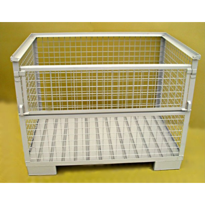 Folding Gitterbox Wire Mesh Steel Stillage – 600kg Load Capa