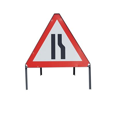 Chapter 8 Road Narrows Left Cone Sign For Traffic Management